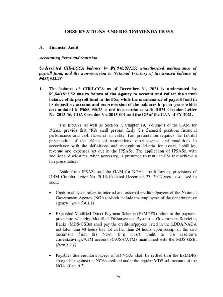 10 - NYC 2021 COA Audit Report Part2 - Observations and Recomm | PDF ...