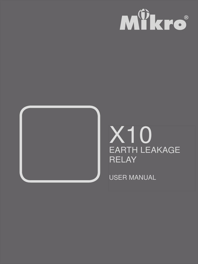 X10 Earth Leakage Relay Manual | PDF | Manufactured Goods | Electronics