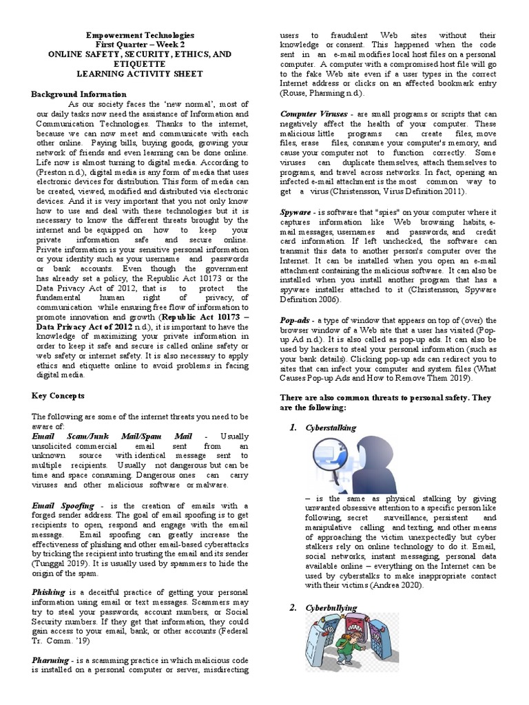 EMPOWERMENT-TECHNOLOGIES WEEK2 4-Pages | PDF | Spamming | Malware