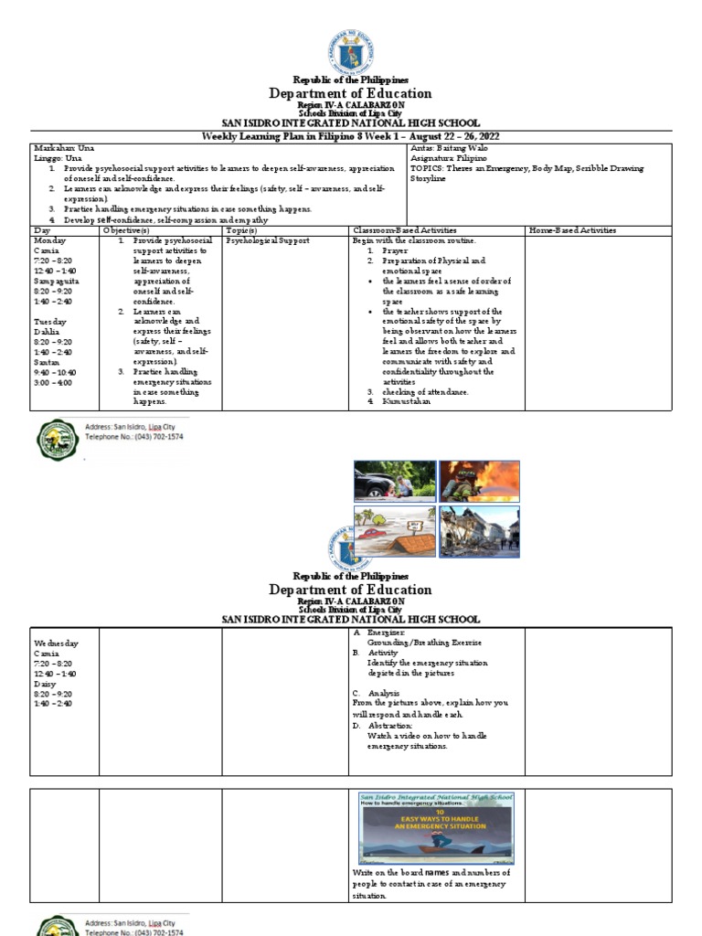 week-1-WLP-FILIPINO - Corrected | PDF | Self Awareness | Learning