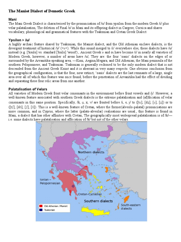 Maniot Dialect in Demotic Greek | PDF | Social Science | Foreign ...