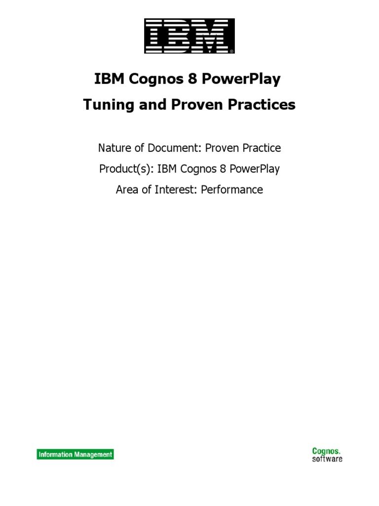 Ibm Cognos8 Powerplay Tuning and Best Practices | PDF | Scalability ...