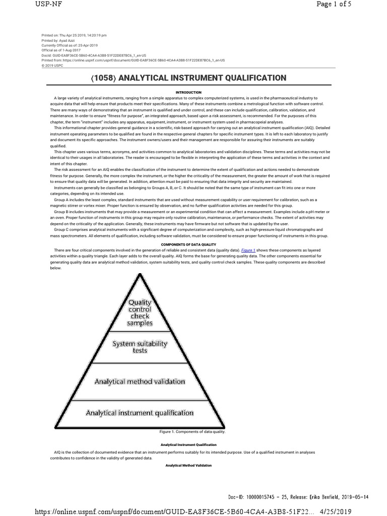 Usp 1058 - 42 | PDF | Verification And Validation | Calibration