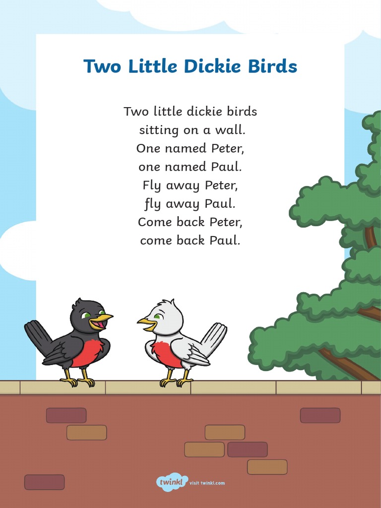 Two Little Dickie Birds Nursery Rhyme Poster.199882105 | PDF