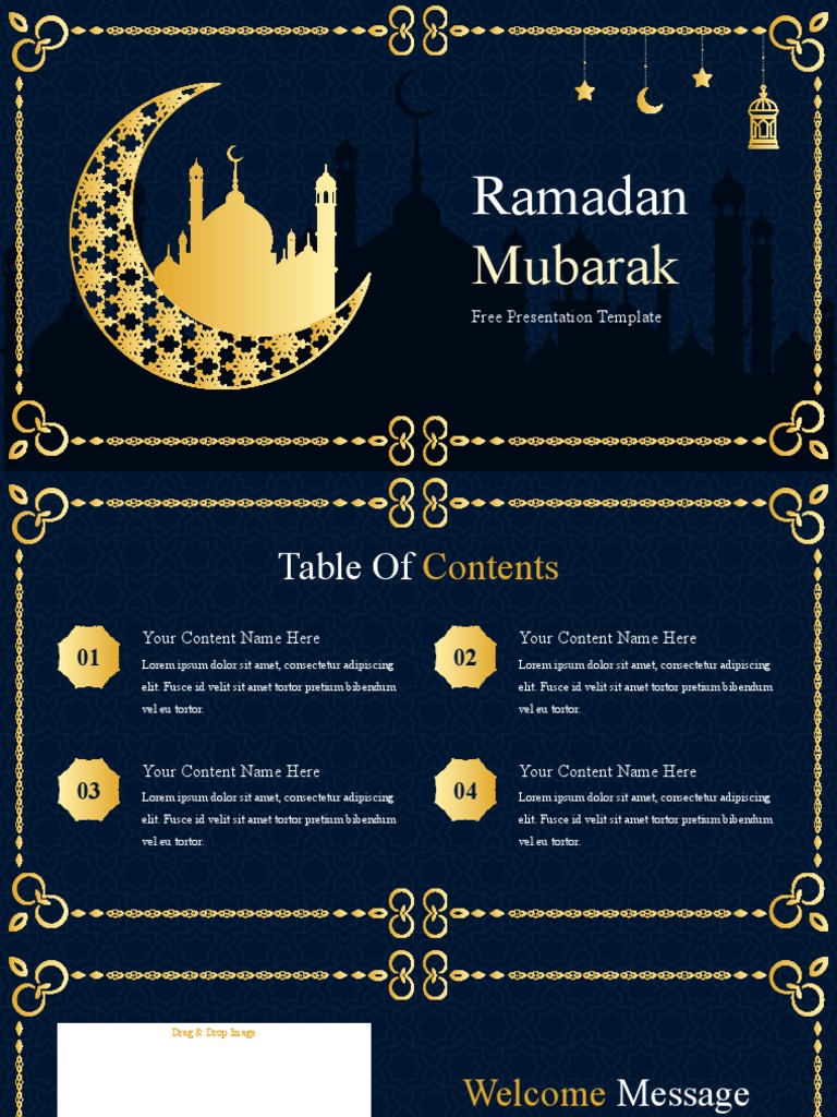 Ramadan Mubarak PowerPoint Template by SlideWin | PDF | Graphic Design