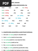 Present Continuous and Simple Klasy 4-6 Ćwiczenia | PDF | Foods | Cuisine