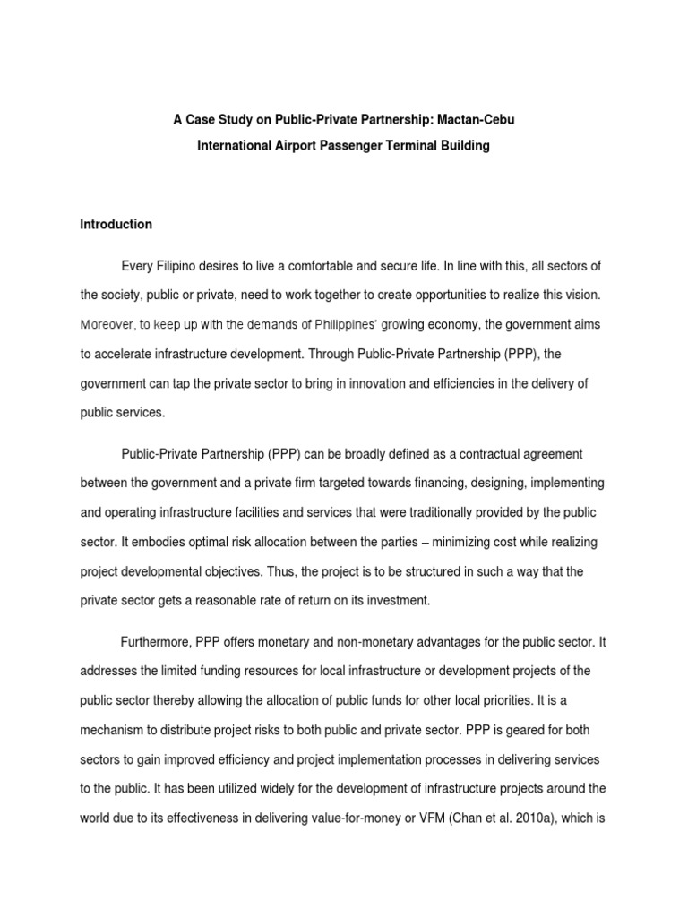 A Case Study On Public-Private Partnership Mactan-Cebu | PDF | Public ...
