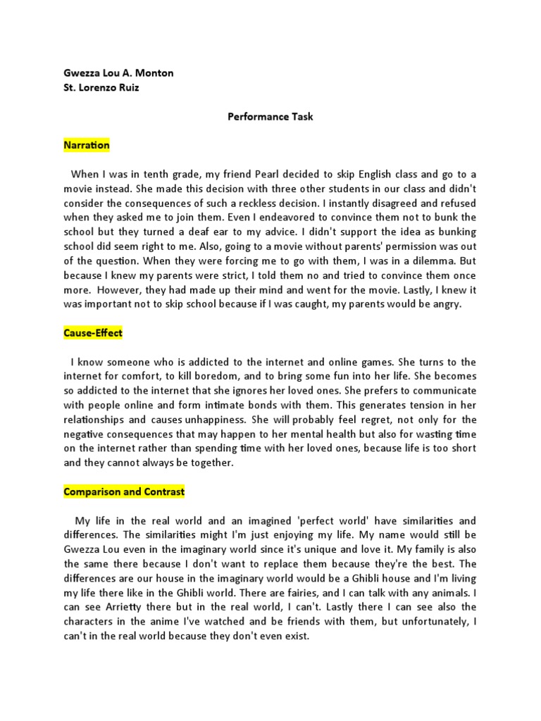 English Performance Task | PDF | Educational Technology | Learning