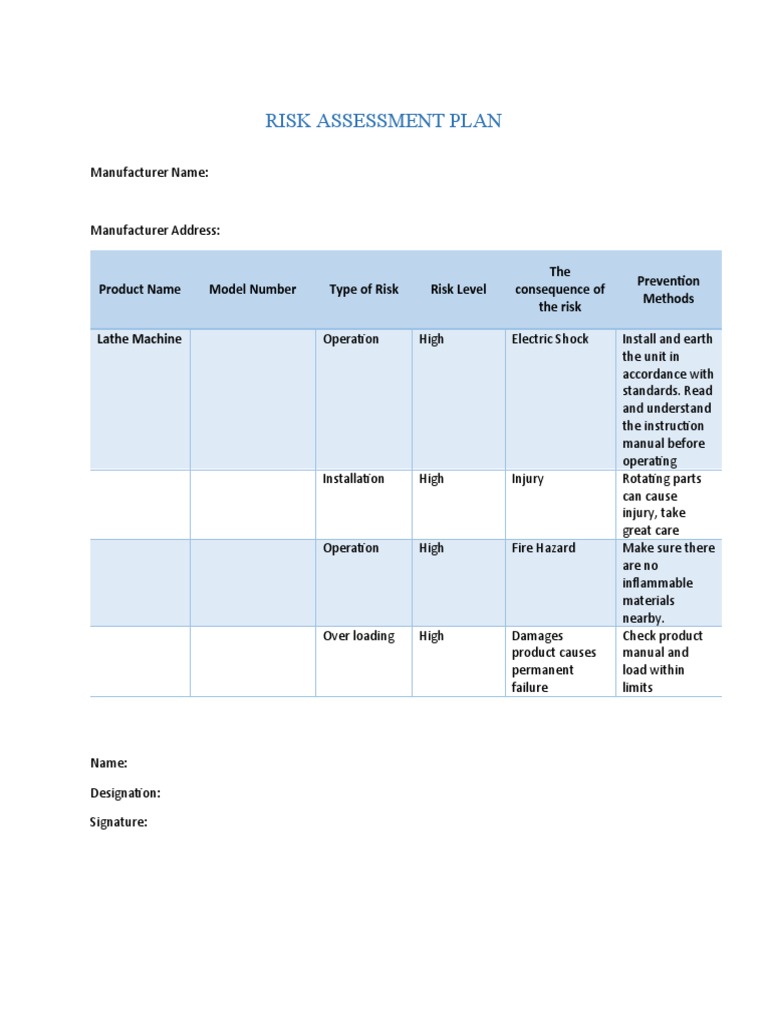 Risk Assessment Lathe | PDF