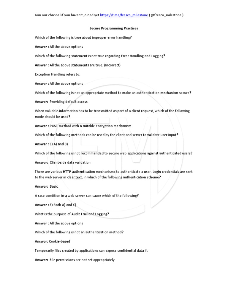 Secure Programming Practices | PDF