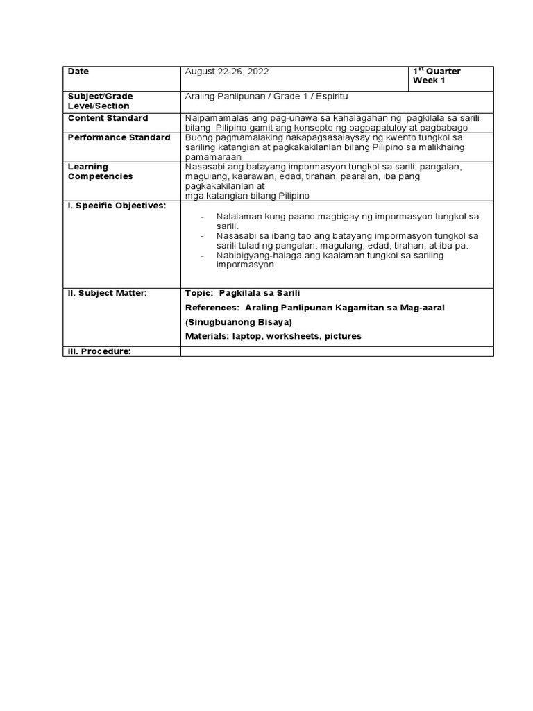 AP Q1 WK 1 To 6 (Repaired) | PDF