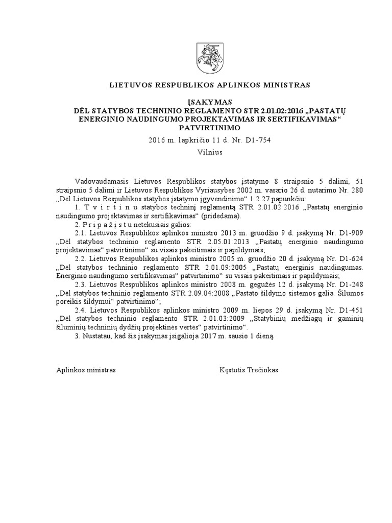 isakymas+STR+2 01 02+2016+PASTATU+ENERGINIS+NAUDINGUMAS+SERTIFIKAVIMAS ...