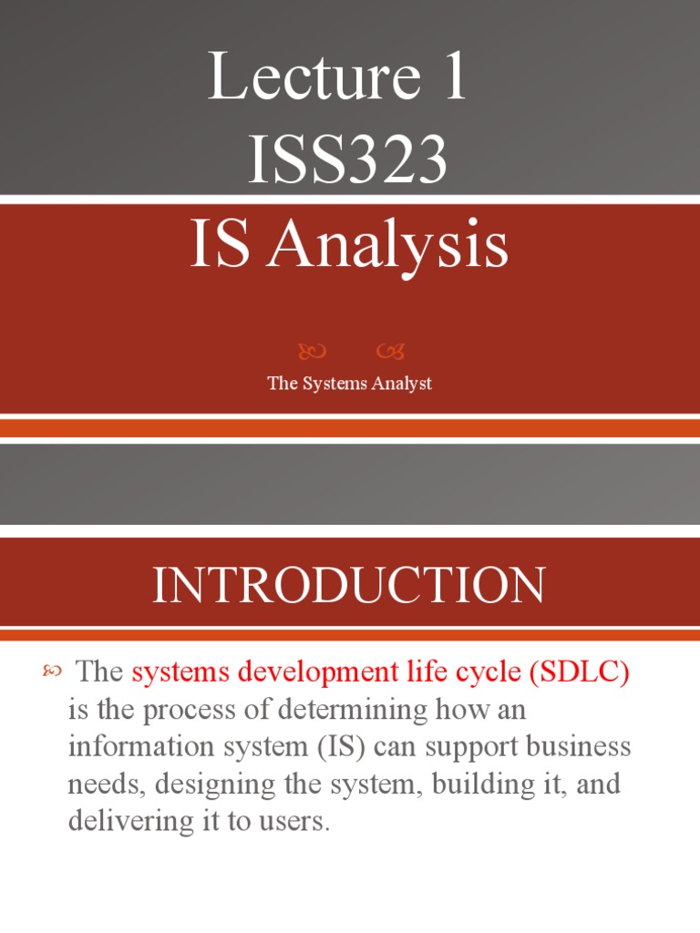 Role of Systems Analyst in SDLC | PDF | Systems Engineering | Systems Science