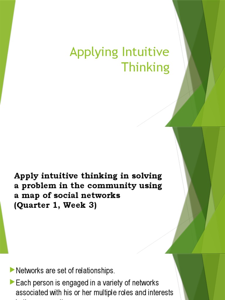 Applying Intuitive Thinking | PDF | Community | Social Capital