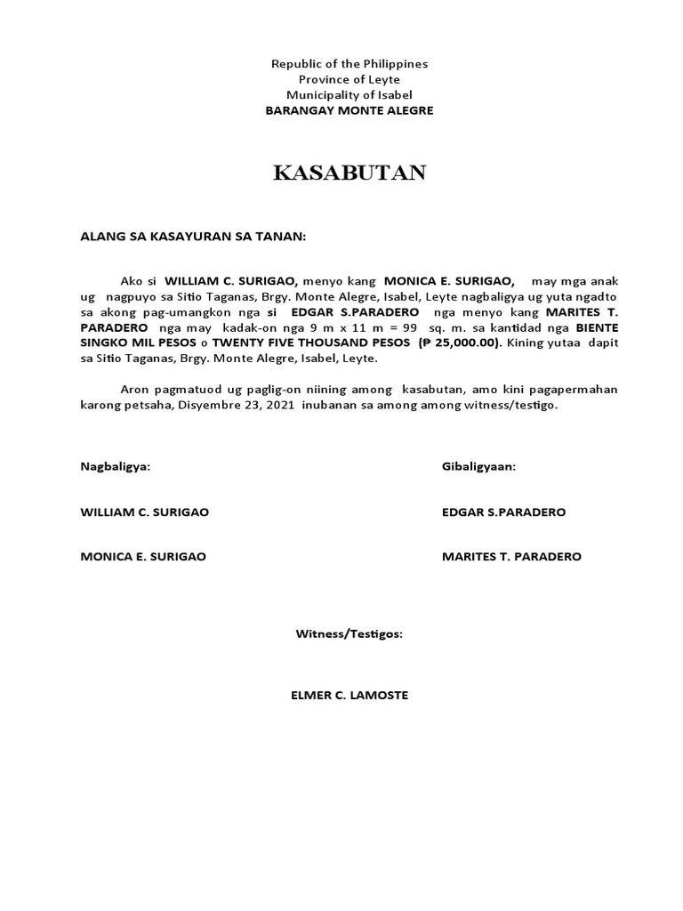 Kasabutan | PDF