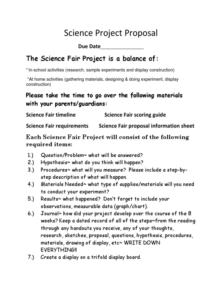 Science Project Proposal | PDF | Experiment | Science