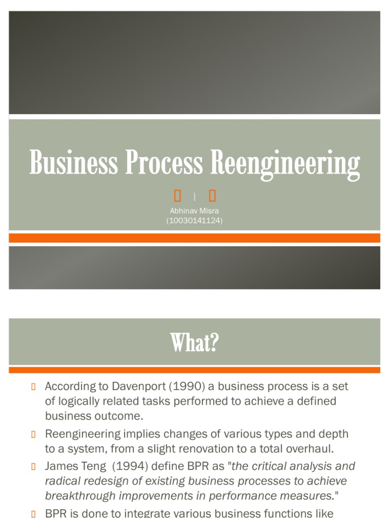 Abhinav Misra - Business Process Re Engineering | PDF