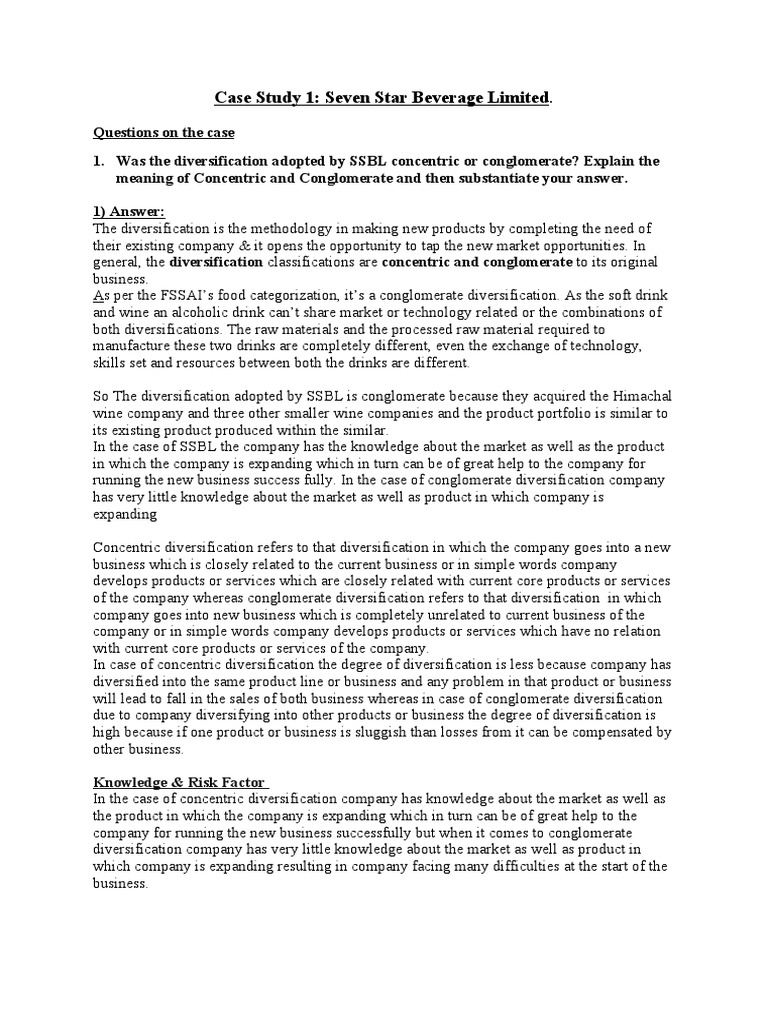 Case Study Seven Star Beverage | PDF