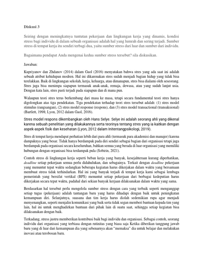 Diskusi 3 EKMO5101 | PDF | Karier & Perkembangan