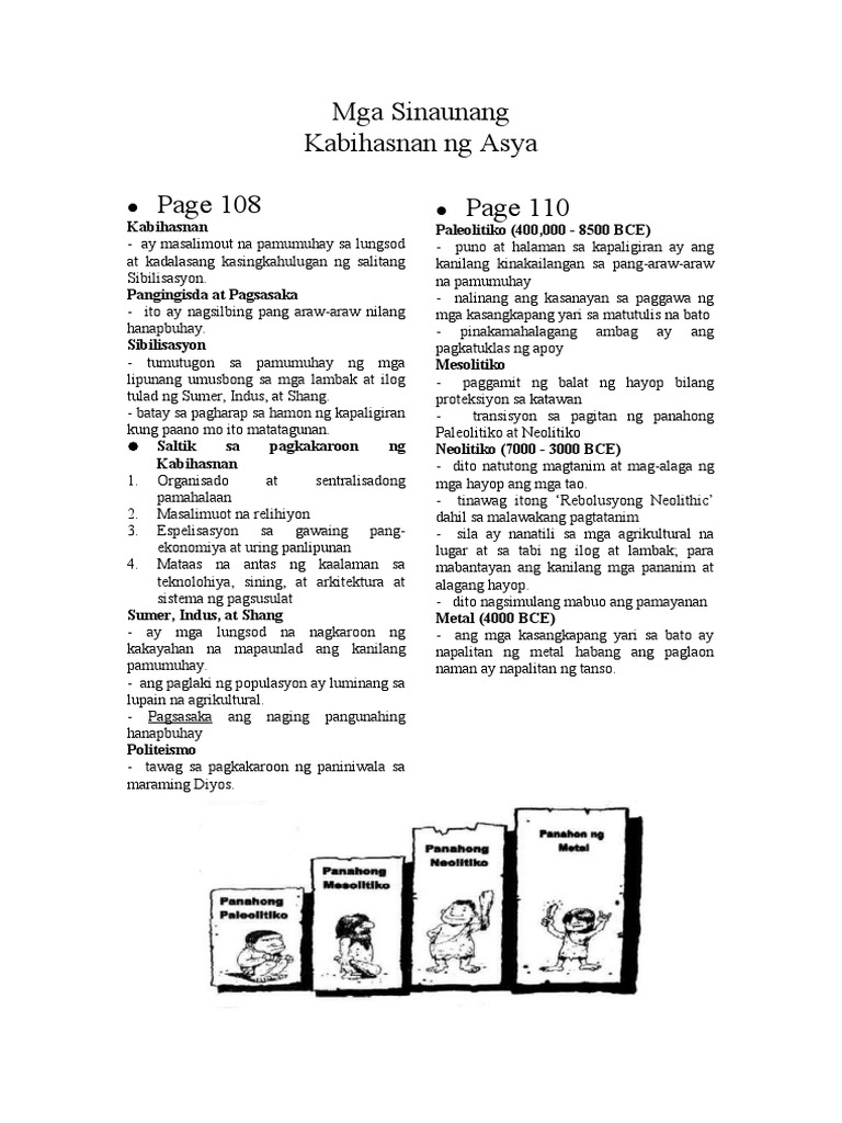 Mga Sinaunang Kabihasnan Sa Asya | PDF