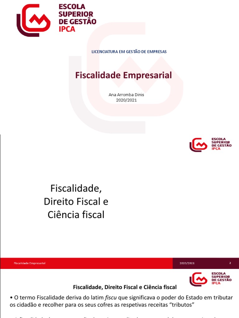 Análise do Sistema Fiscal Português e dos Princípios de Tributação ...