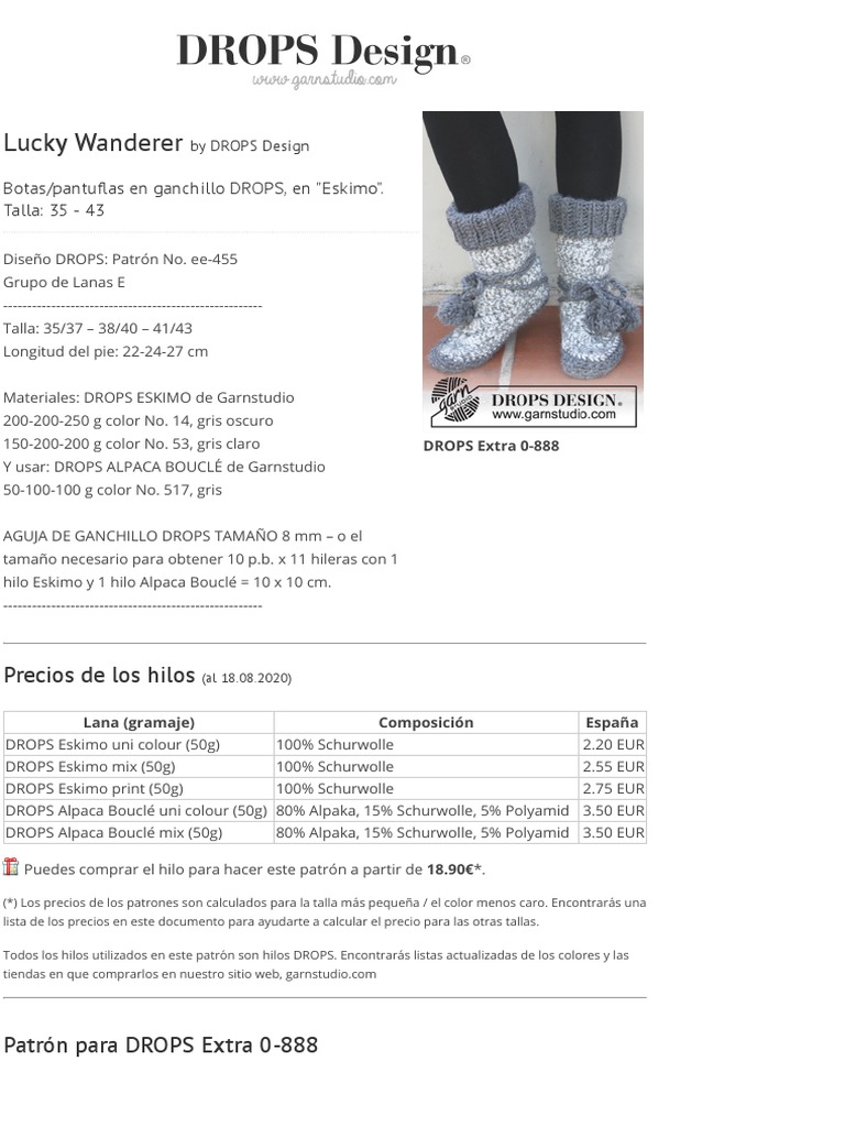 Lucky Wanderer - Botas - Pantuflas en Ganchillo DROPS, en - Eskimo ...