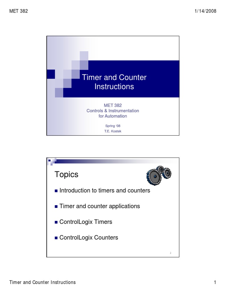 Timers and Counters Instruction PLC Tutorial | PDF | Programmable Logic Controller | Timer