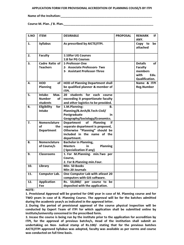 Application Form For Provisional Approval | PDF | Postgraduate ...