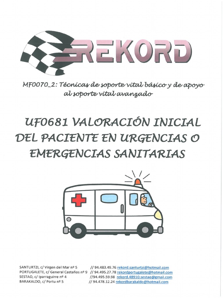 UF0681 Valoracion Inicial Del Paciente en Urgencias | PDF