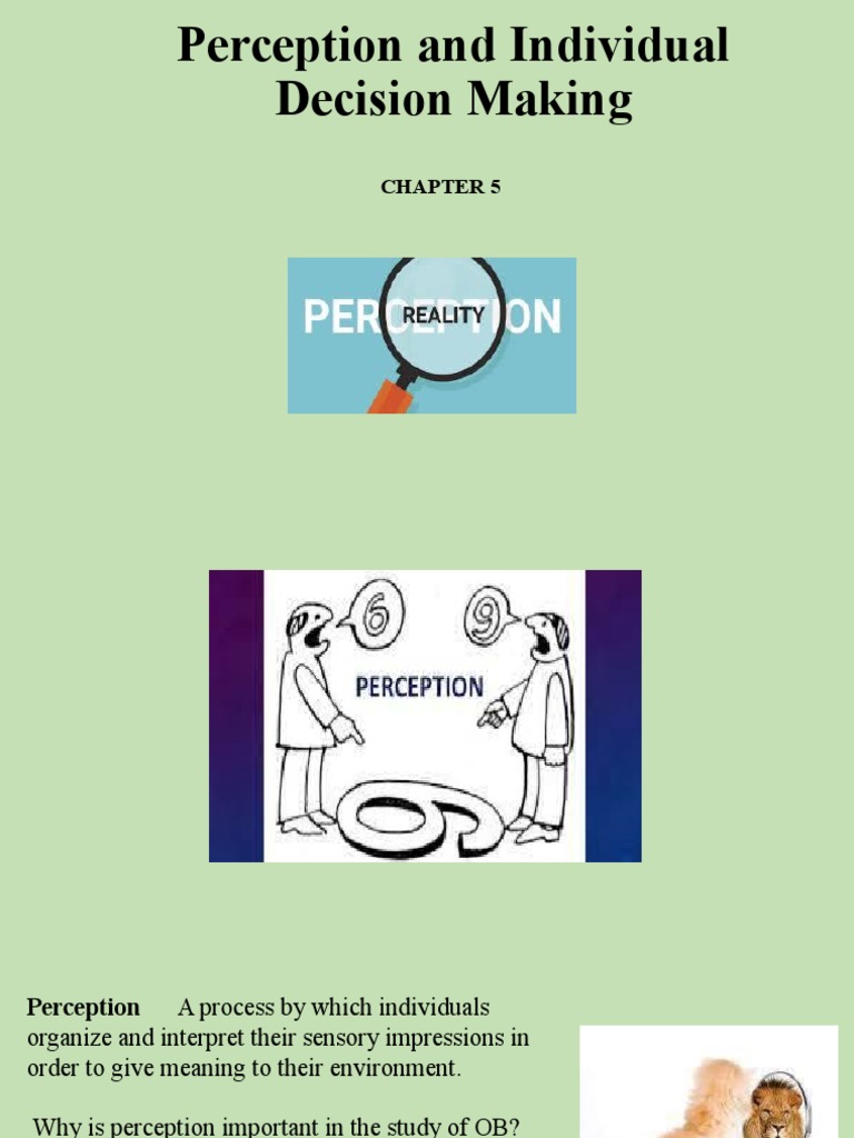 Perception and Individual Decision Making | PDF