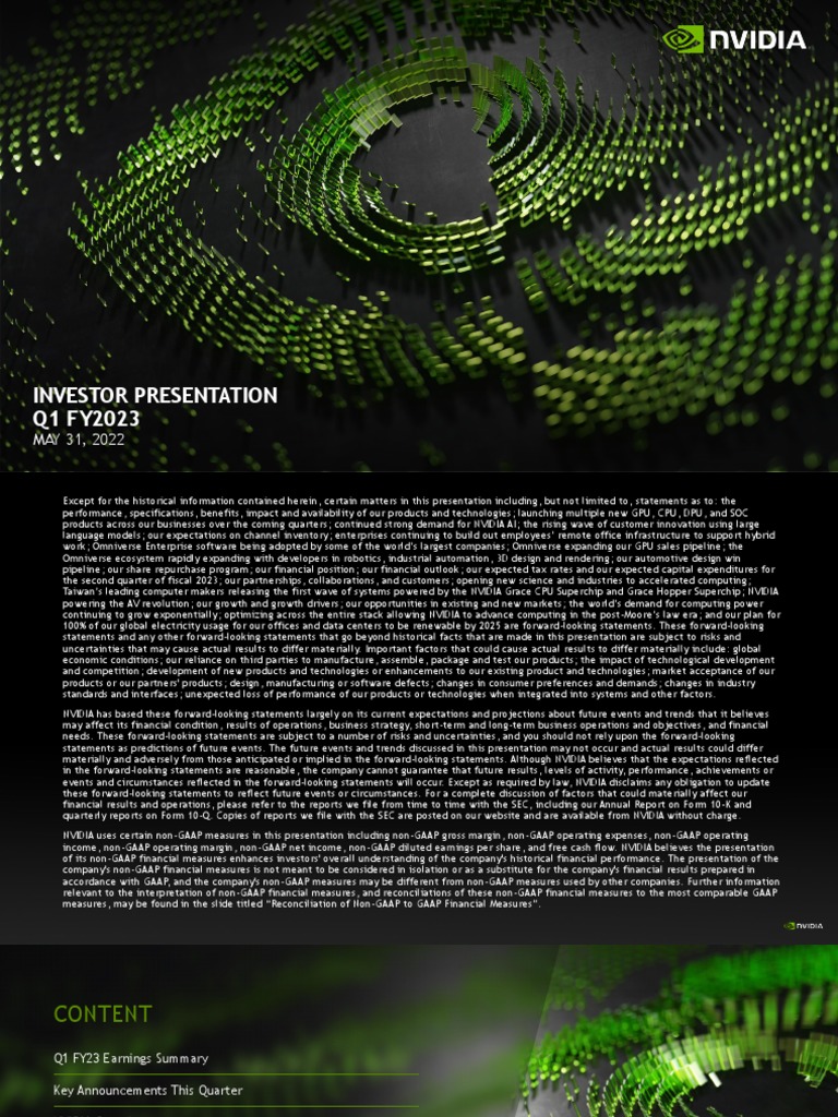 NVDA F1Q23 Investor Presentation FINAL | PDF | Graphics Processing Unit | Computing