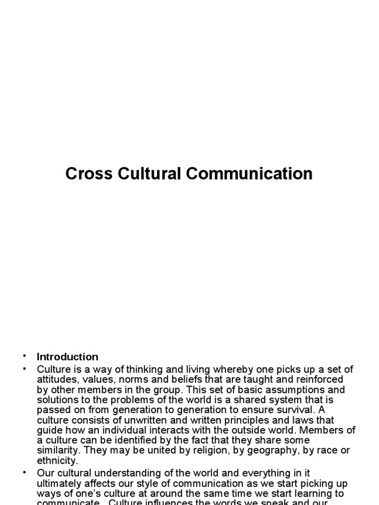 Effective Cross-Cultural Communication | PDF | Communication | Body ...