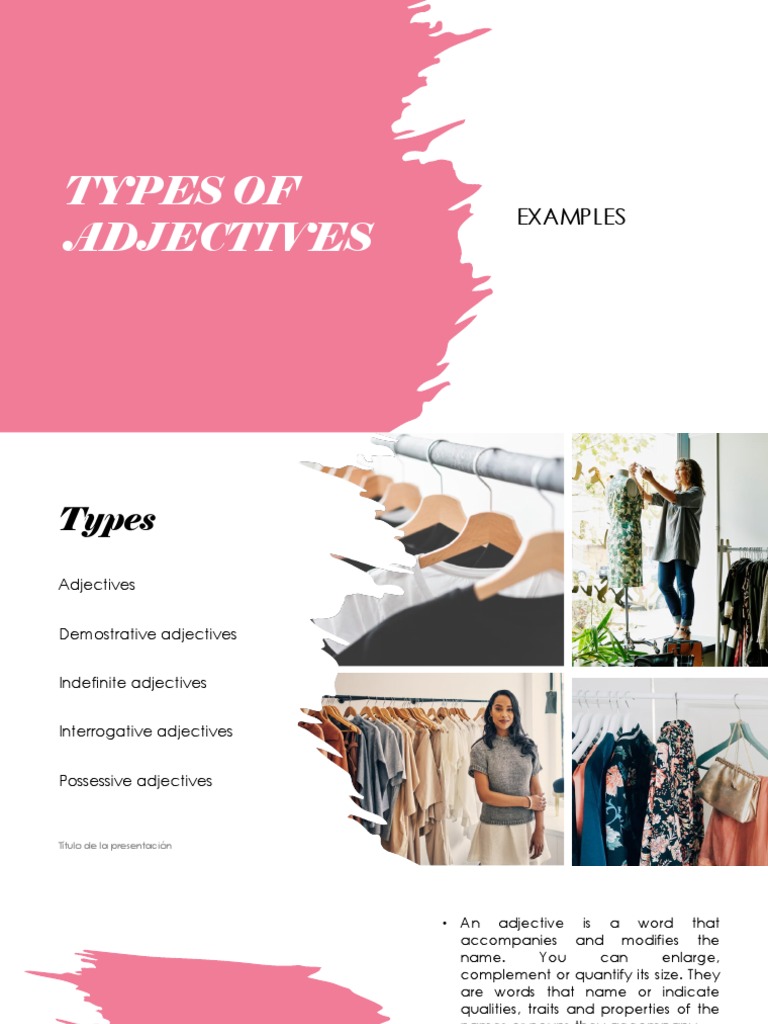 TYPES OF ADJECTIVES | PDF | Adjective | Linguistic Morphology