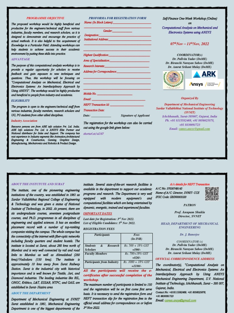 Program Registration for ANSYS Workshop | PDF | Engineering | Science