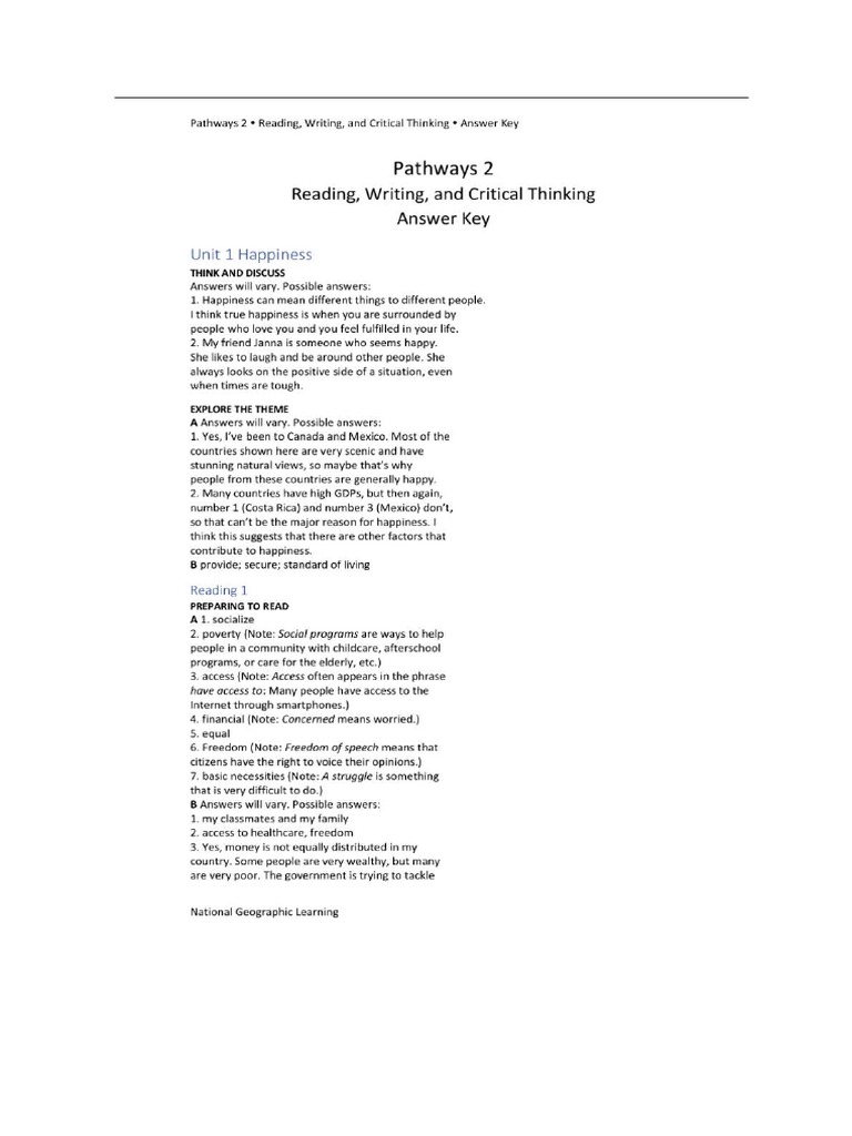 Pathways 2 Answers 1 Pdf