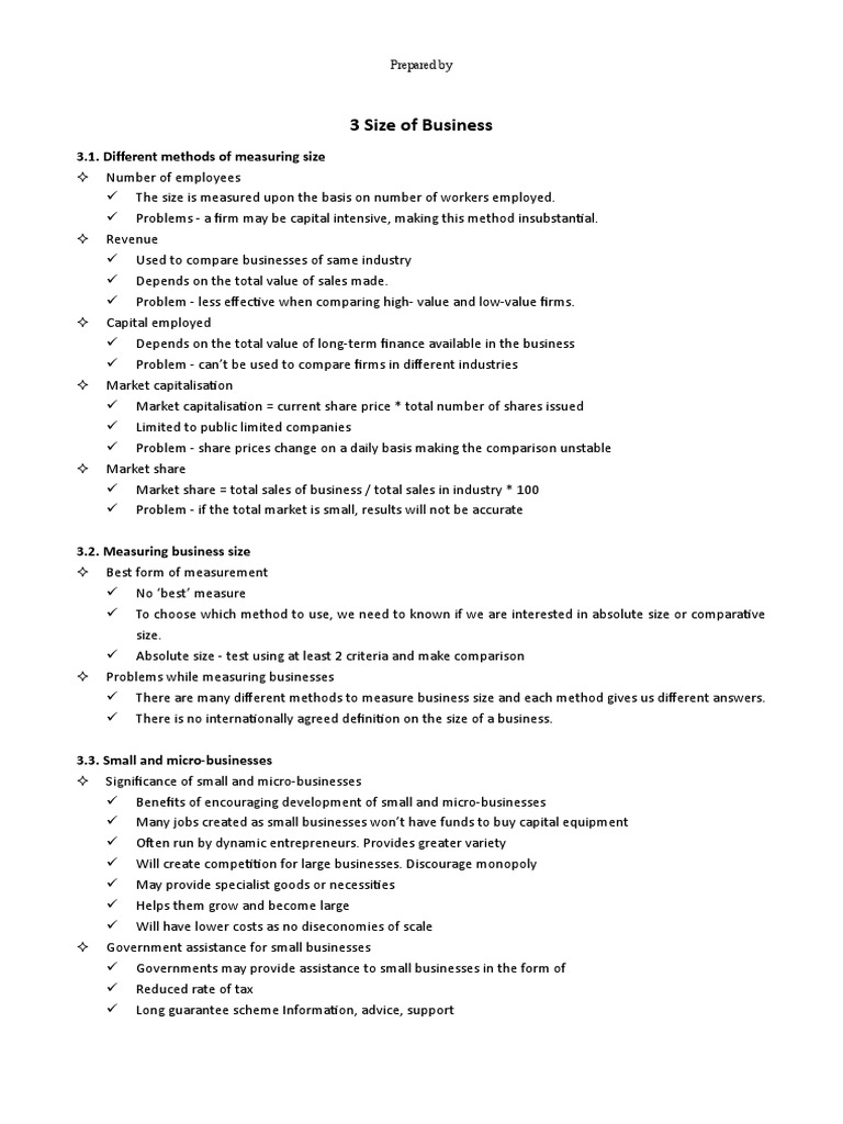 3 Size of Business | PDF | Business | Economies Of Scale
