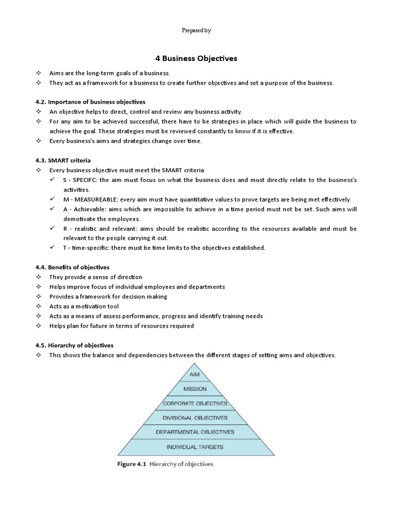 Business Objectives Guide | PDF | Business