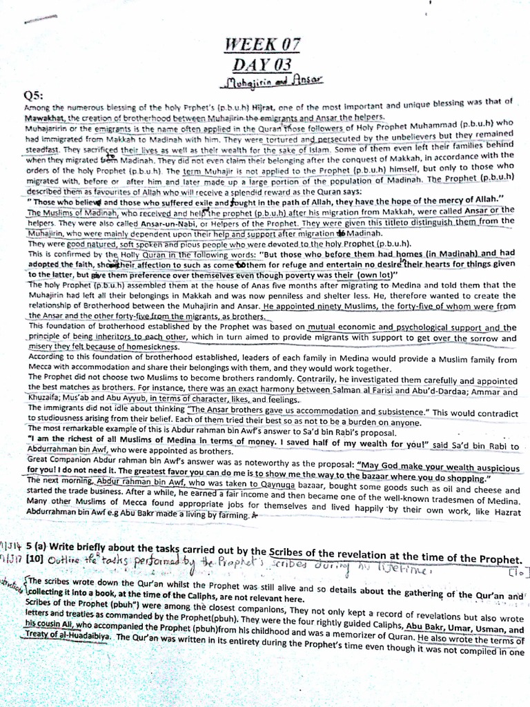 O Level Islamiyat - First Islamic Community | PDF | Muhammad | Umar