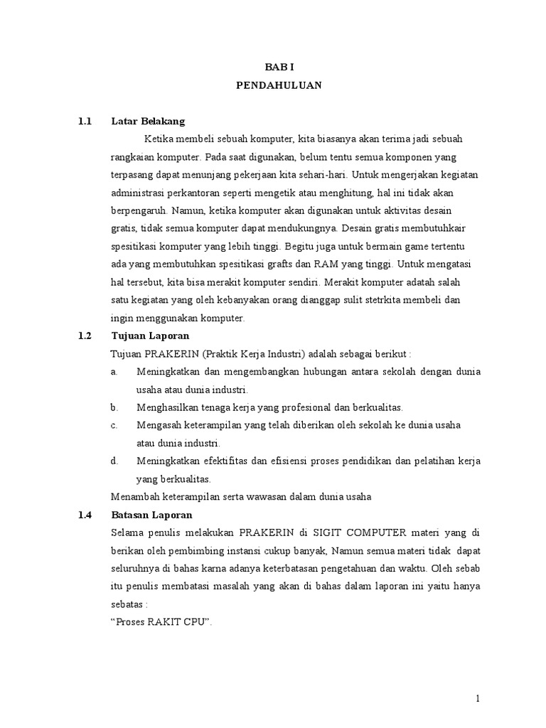 Laporan Bab 1 Nando | PDF