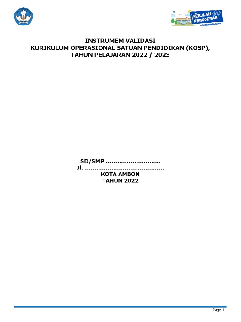 Instrumem Validasi Kosp | PDF