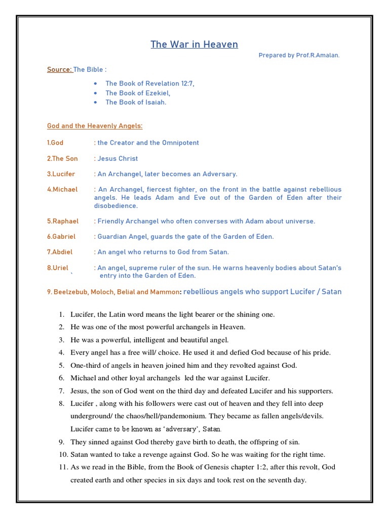 The War in Heaven | PDF | Adam And Eve | Lucifer