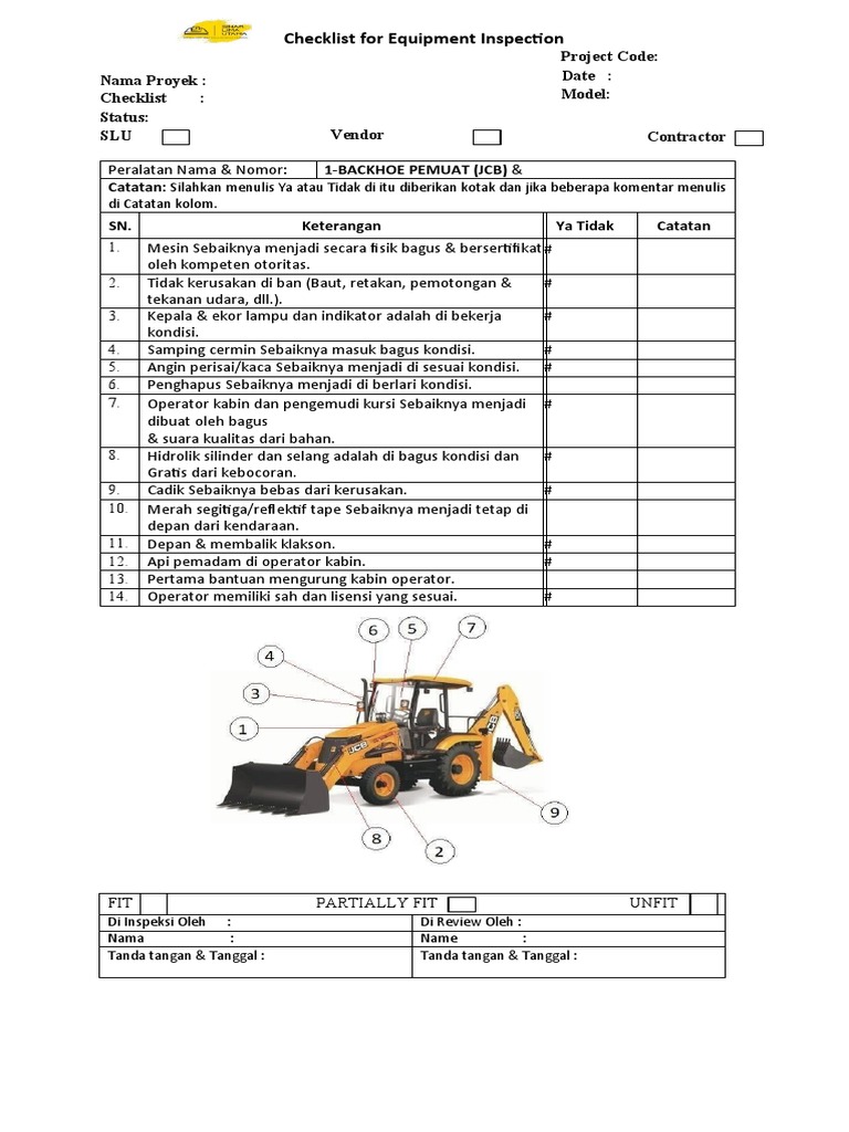 Equipment Inspection Checklist | PDF