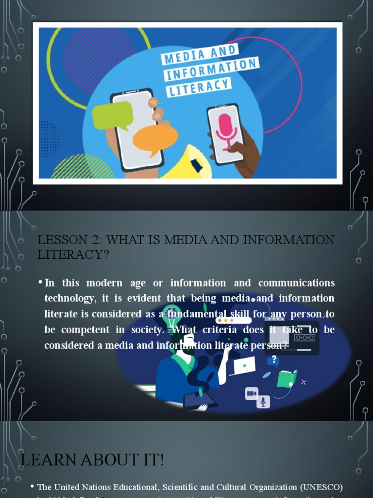 MIL Presentation (Lesson 2) | PDF | Media (Communication) | Literacy