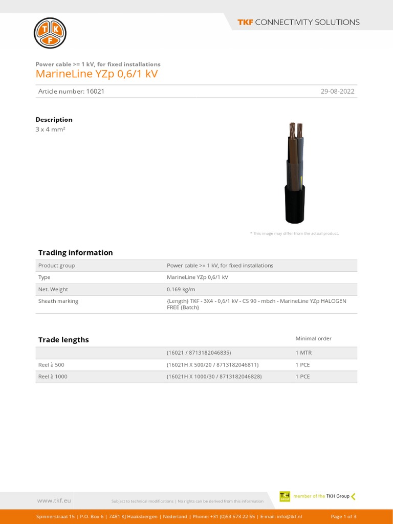 TKF Marineline Yzp 061 KV 16021 en | PDF