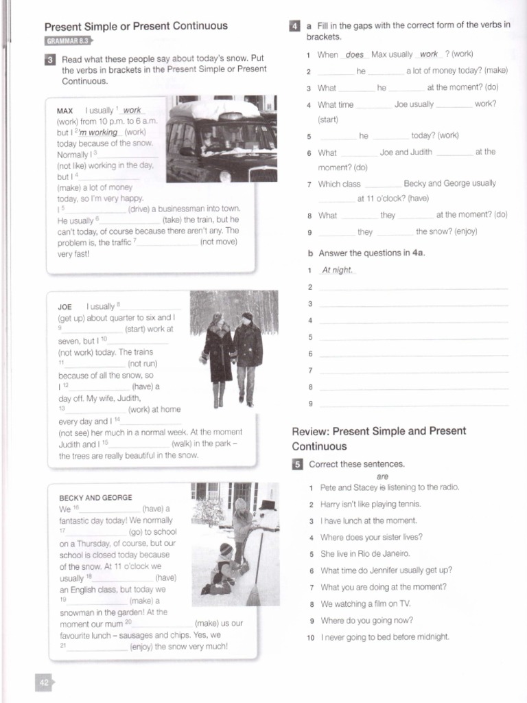 Present Simple Vs Present Continuous | PDF