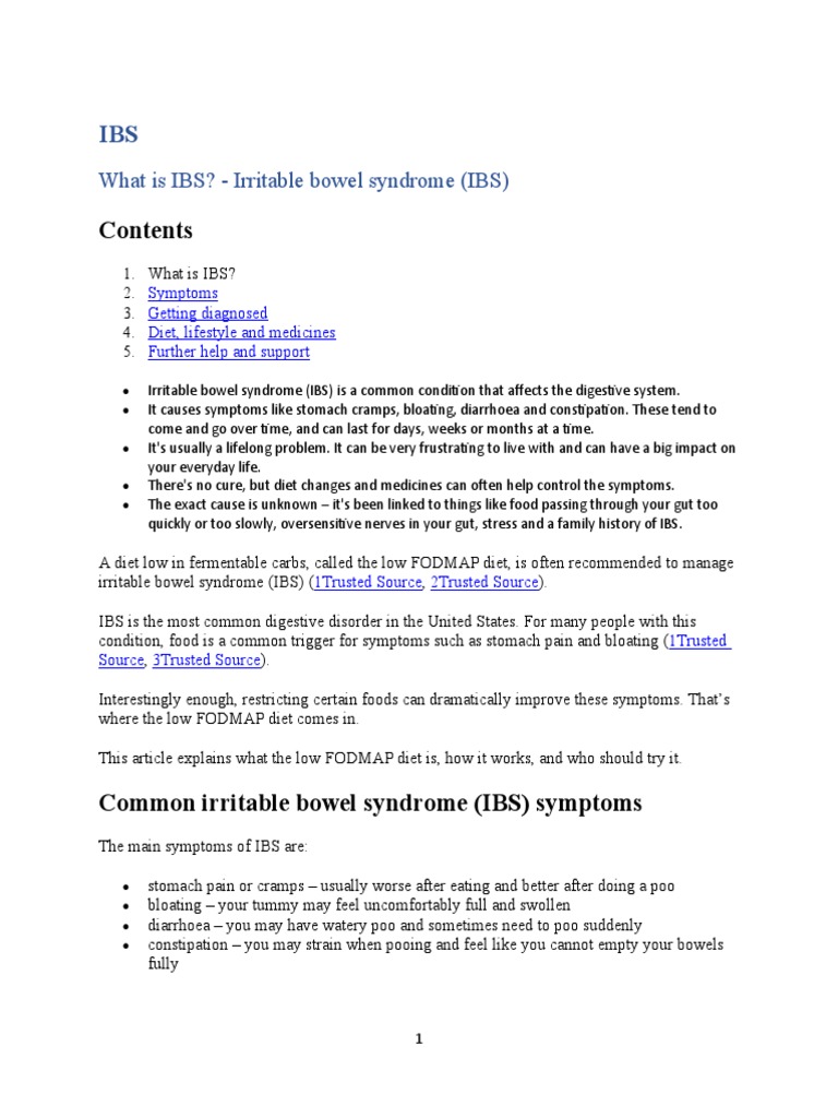 What Is IBS? - Irritable Bowel Syndrome (IBS) | PDF | Irritable Bowel Syndrome | Bloating