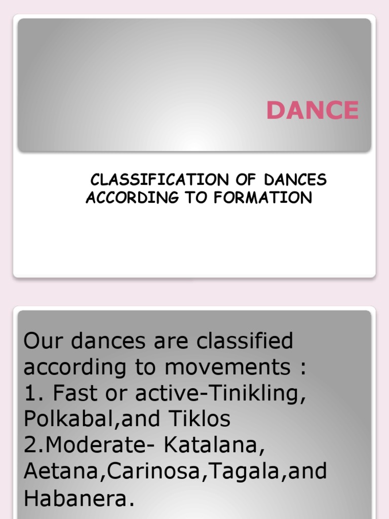 Classification. of Dances Accdg To Movements and Formation | PDF