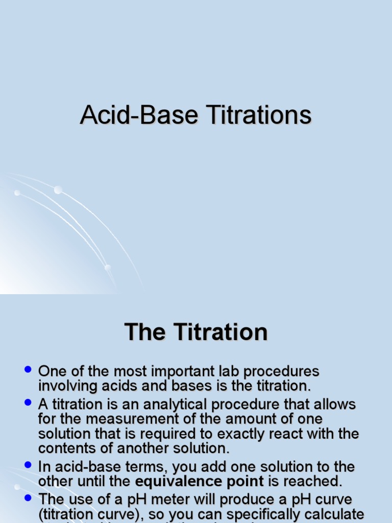 Understanding Acid-Base Titrations | PDF | Titration | Chemistry
