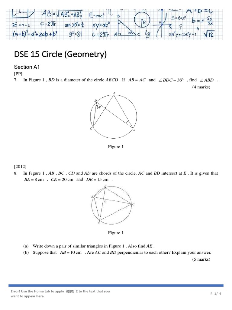 DSE 15 Circles | Download Free PDF | Circle | Area
