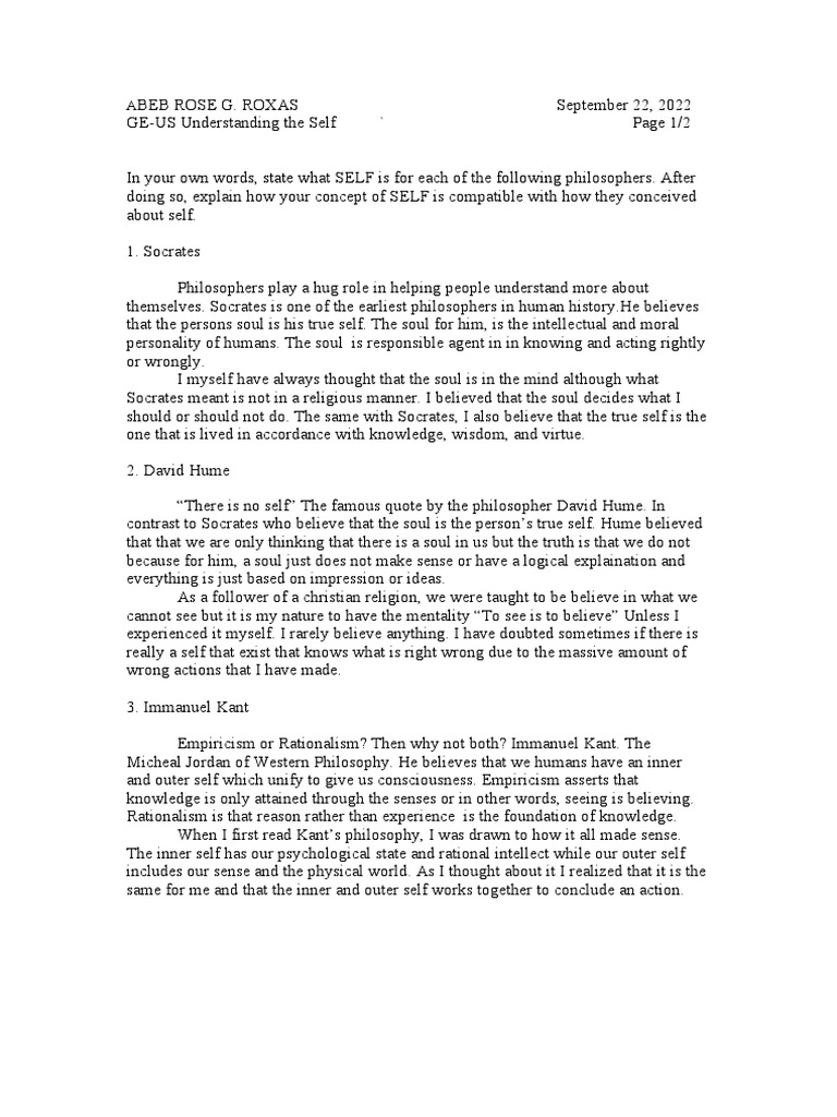 UTS | Download Free PDF | Philosophy Of Self | Rationalism